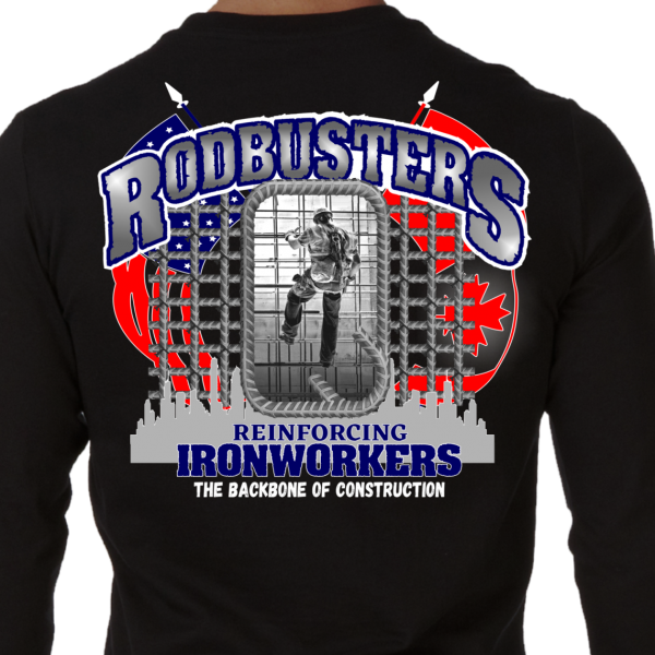 Rodbusters “Made In The U.S.A” Ironworkers American/Canadian Flag T-Shirt