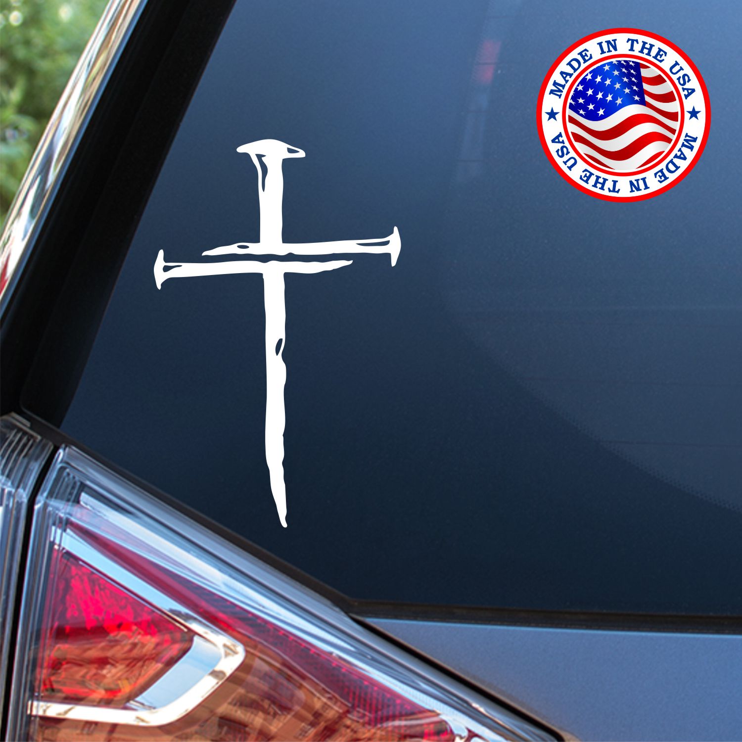 Cross of Nails High Quality Vinyl Car Decal Sticker