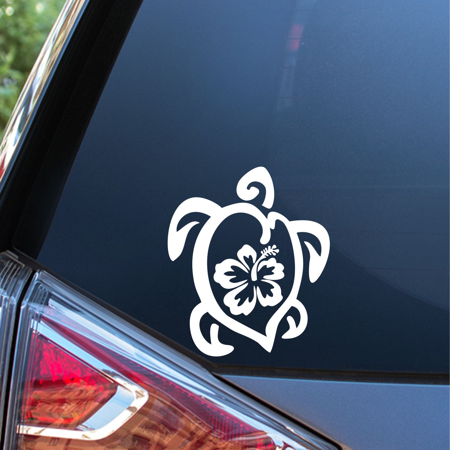 Hibiscus Sea Turtle High Quality Vinyl Car Decal Sticker
